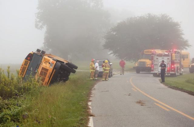 Wayne County School Bus Flips On Its Side | wfmynews2.com
