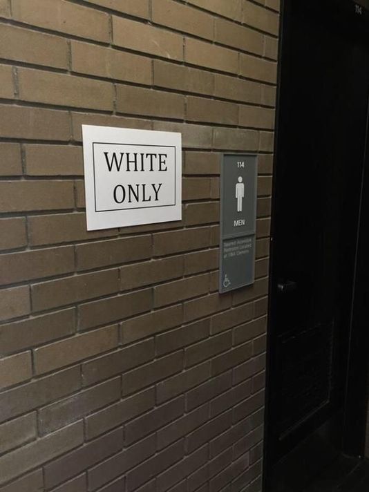 White Only Art Project Sign Stirs Controversy at Univ. of Buffalo ...