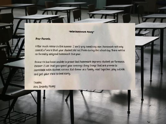Teacher's Letter On Homework Policy Goes Viral | wfmynews2.com