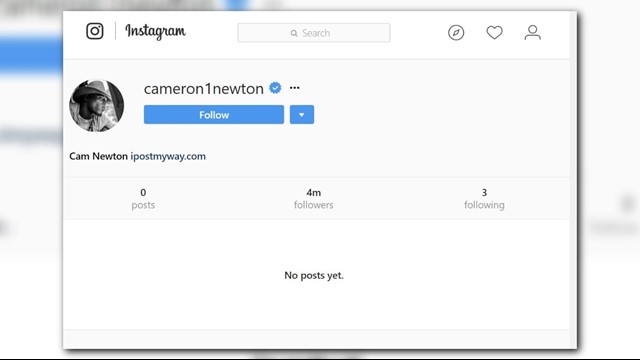Cam Newton Clears Instagram Account | whas11.com